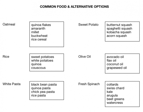 Food Alternatives pic chart - Build Nutrition